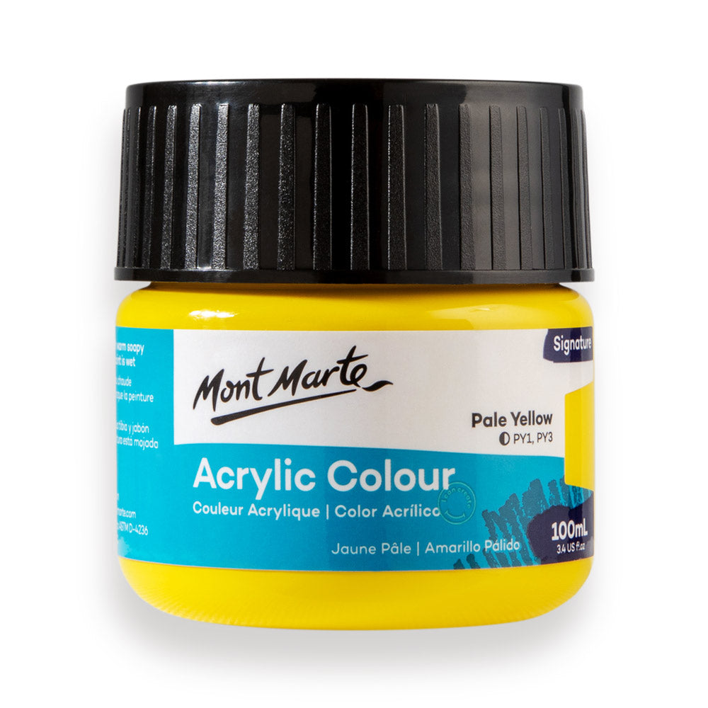 Acrylic Colour Paint Signature 100ml (3.4 US fl.oz) Tub - Pale Yellow ...