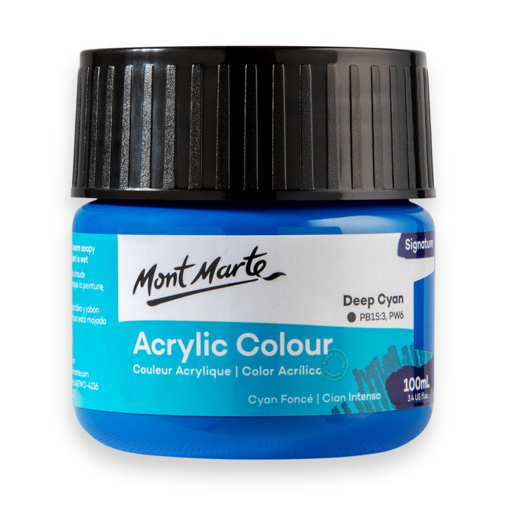 Acrylic Colour Paint Signature 100ml (3.4 US fl.oz) Tub - Deep Cyan ...