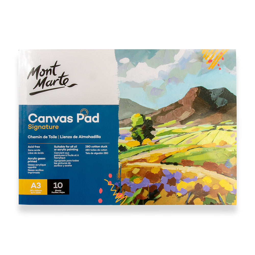 Canvas Pad Signature 10 Sheet A3 (11.7 x 16.5in) – Mont Marte Global