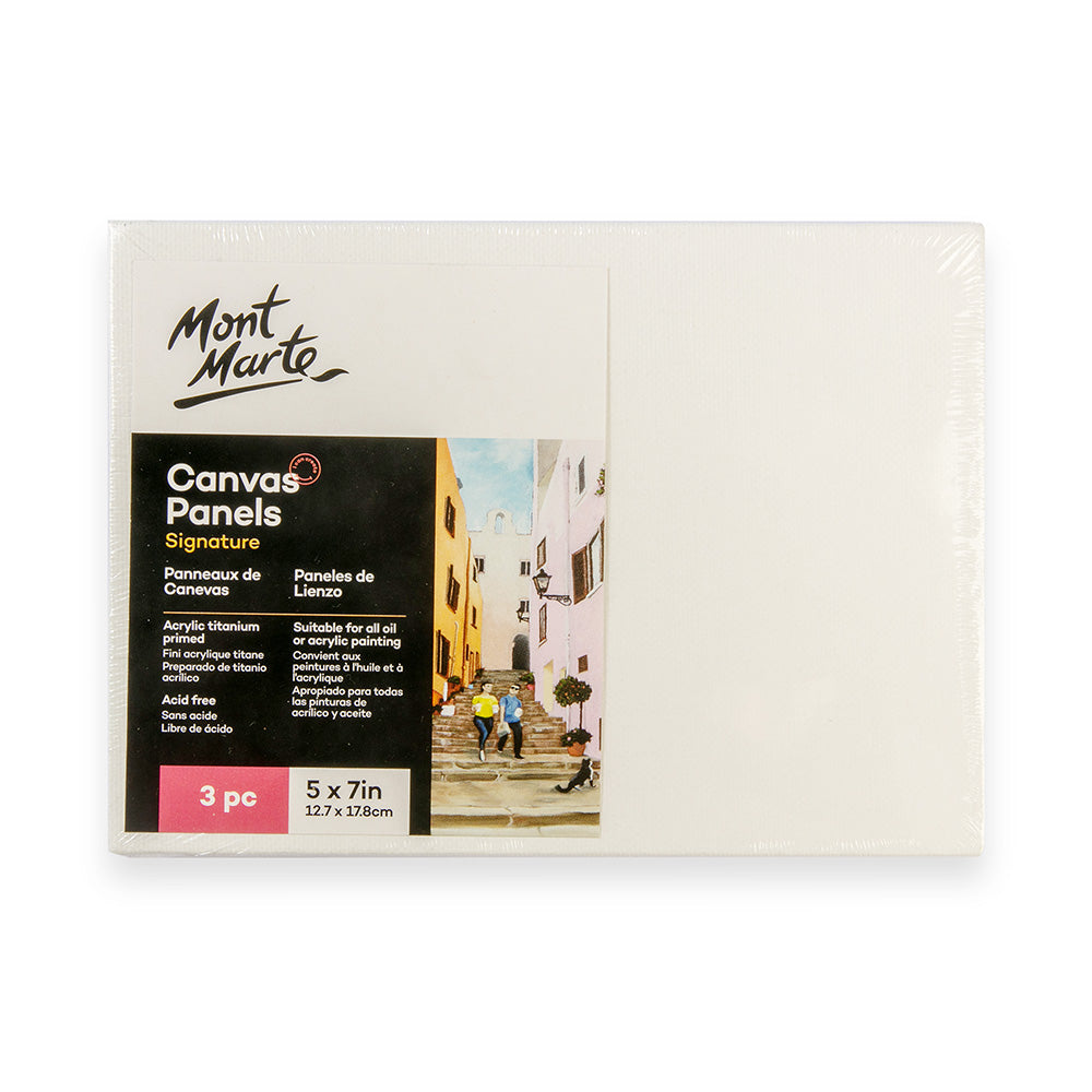 Canvas Panels Signature 3pc 12.7 x 17.8cm (5 x 7in) – Mont Marte Global