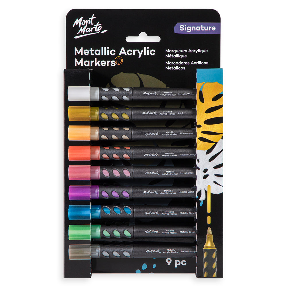 Metallic Acrylic Markers Signature 9pc