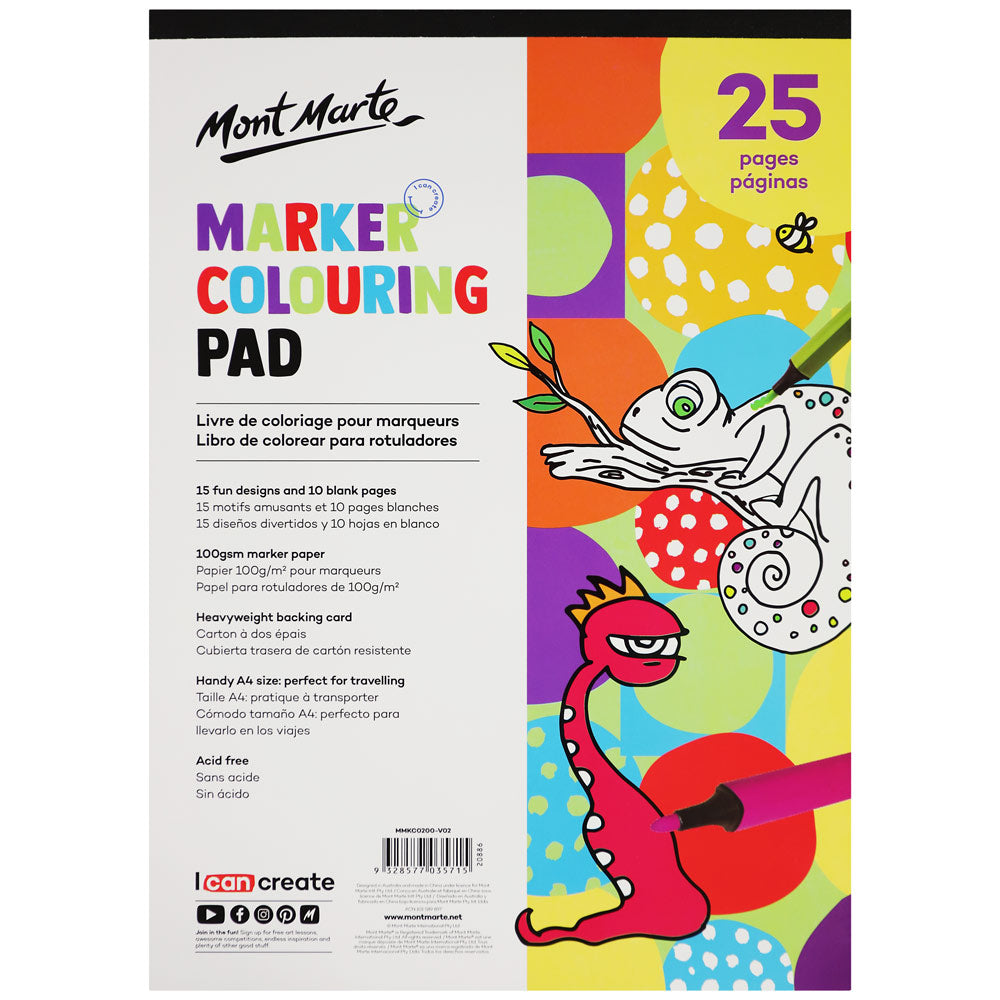 Marker Colouring Pad A4 (8.3 x 11.7in) – Mont Marte Global