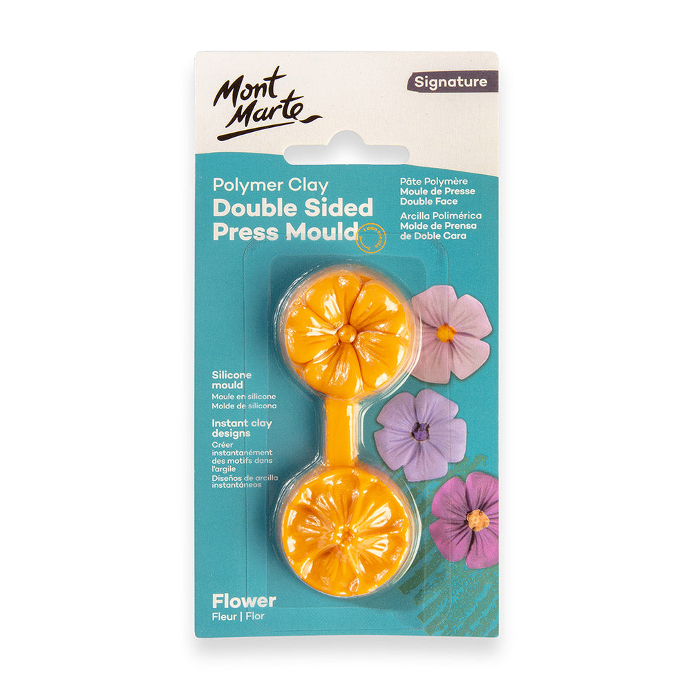 Mont Marte Polymer Clay Double Sided Press Mould Signature - Flower ...