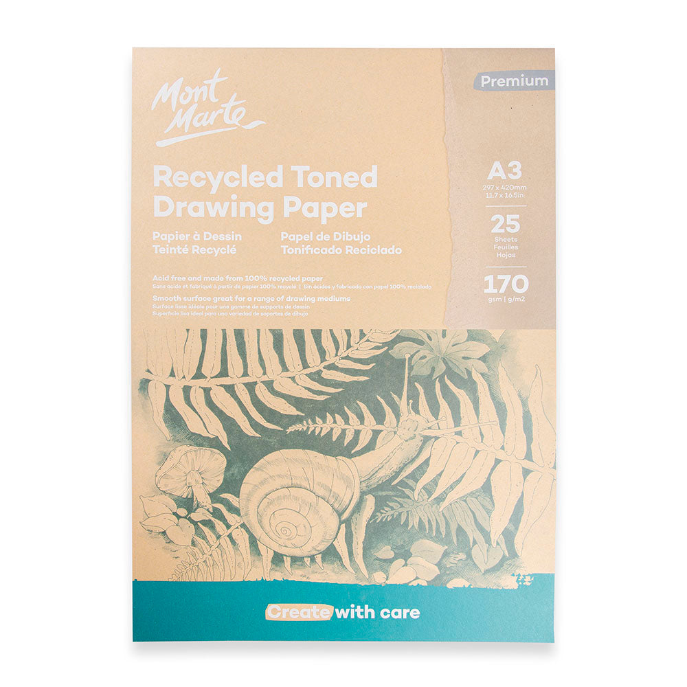 Mont Marte Recycled Toned Drawing Paper A3 25 Sheets 170gsm – Mont ...