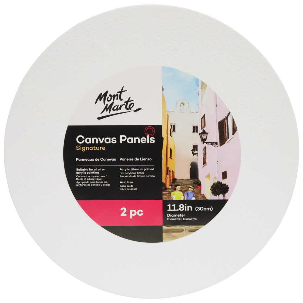 Round Canvas Panel Signature 30cm 2 Piece (11.8in) – Mont Marte Global