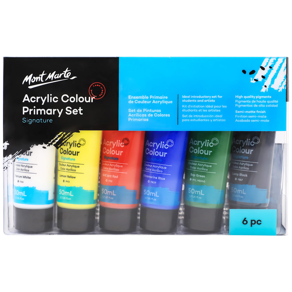 Acrylic Colour Primary Set Signature 6pc x 50ml (1.07 US fl.oz) – Mont ...
