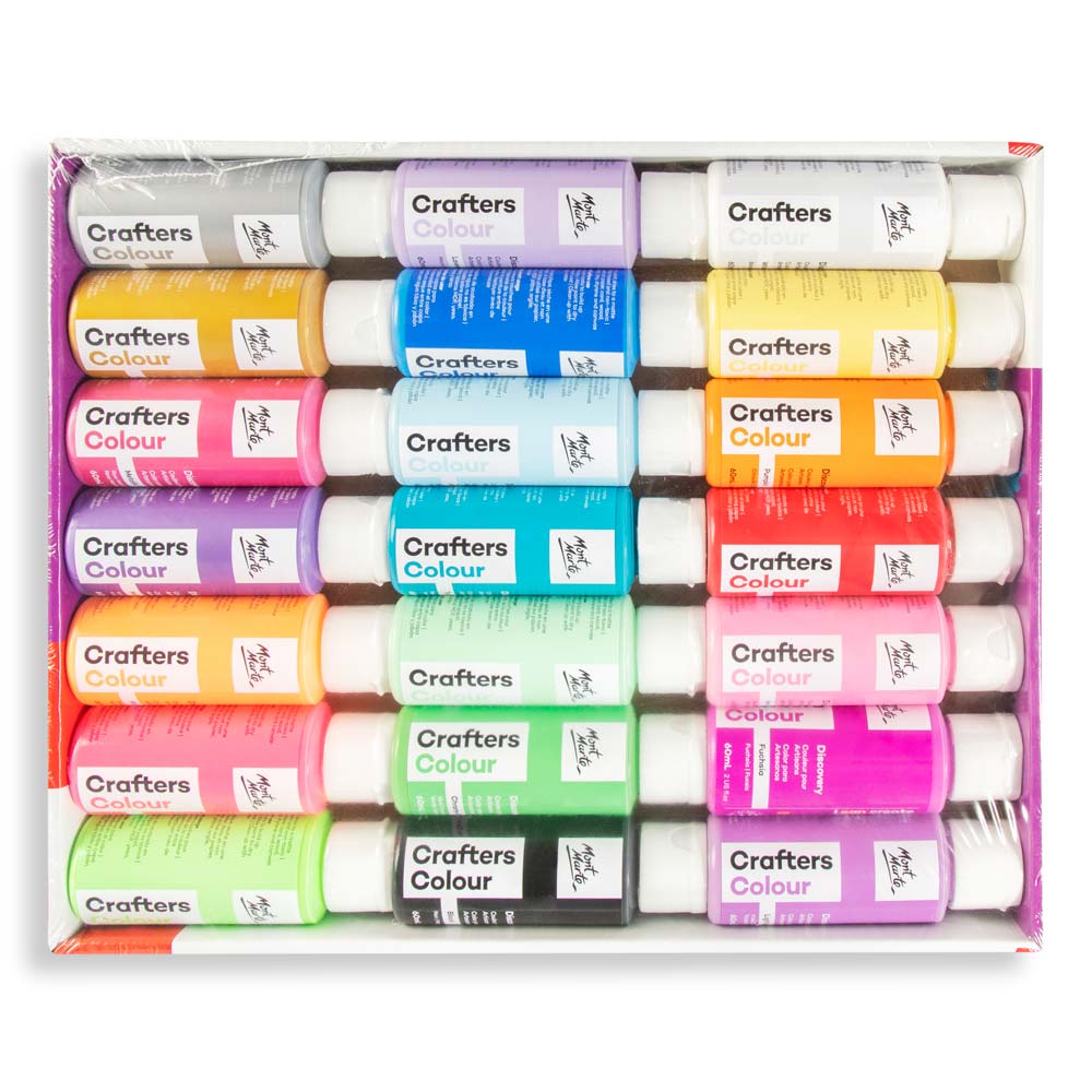 Mont Marte Crafters Colour Discovery Paint Set 21pc x 60ml (2 US fl.oz ...