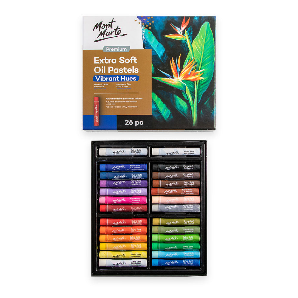 Mont Marte Extra Soft Oil Pastels Vibrant Hues Premium 26pc Mont Marte Global