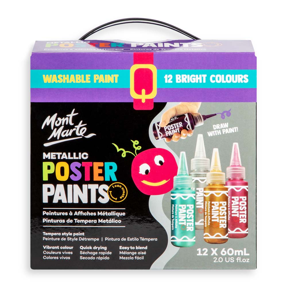 Mont Marte Metallic Poster Paints 12pc x 60ml – Mont Marte Global