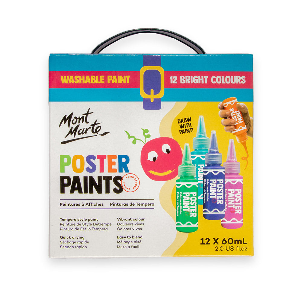 Poster Paints 12pc x 60ml (2 US fl.oz) – Mont Marte Global