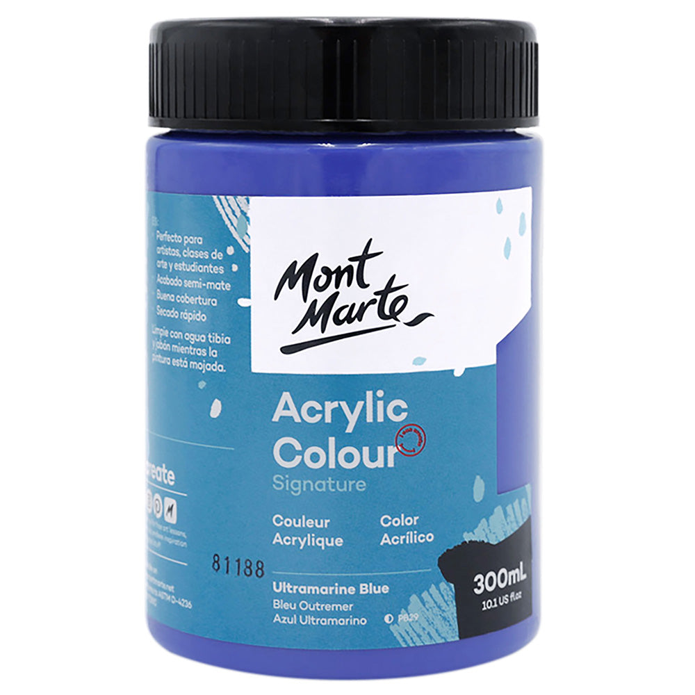 Acrylic Colour Paint Signature 300ml (10.1 US fl.oz) - Ultramarine Blu – Mont Marte Global