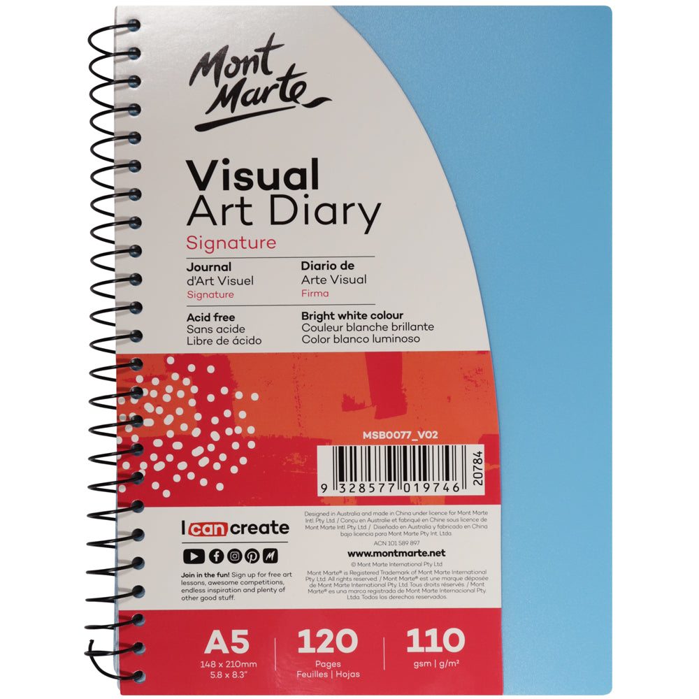 Visual Art Diary Signature A5 120 Pages 110gsm – Mont Marte Global