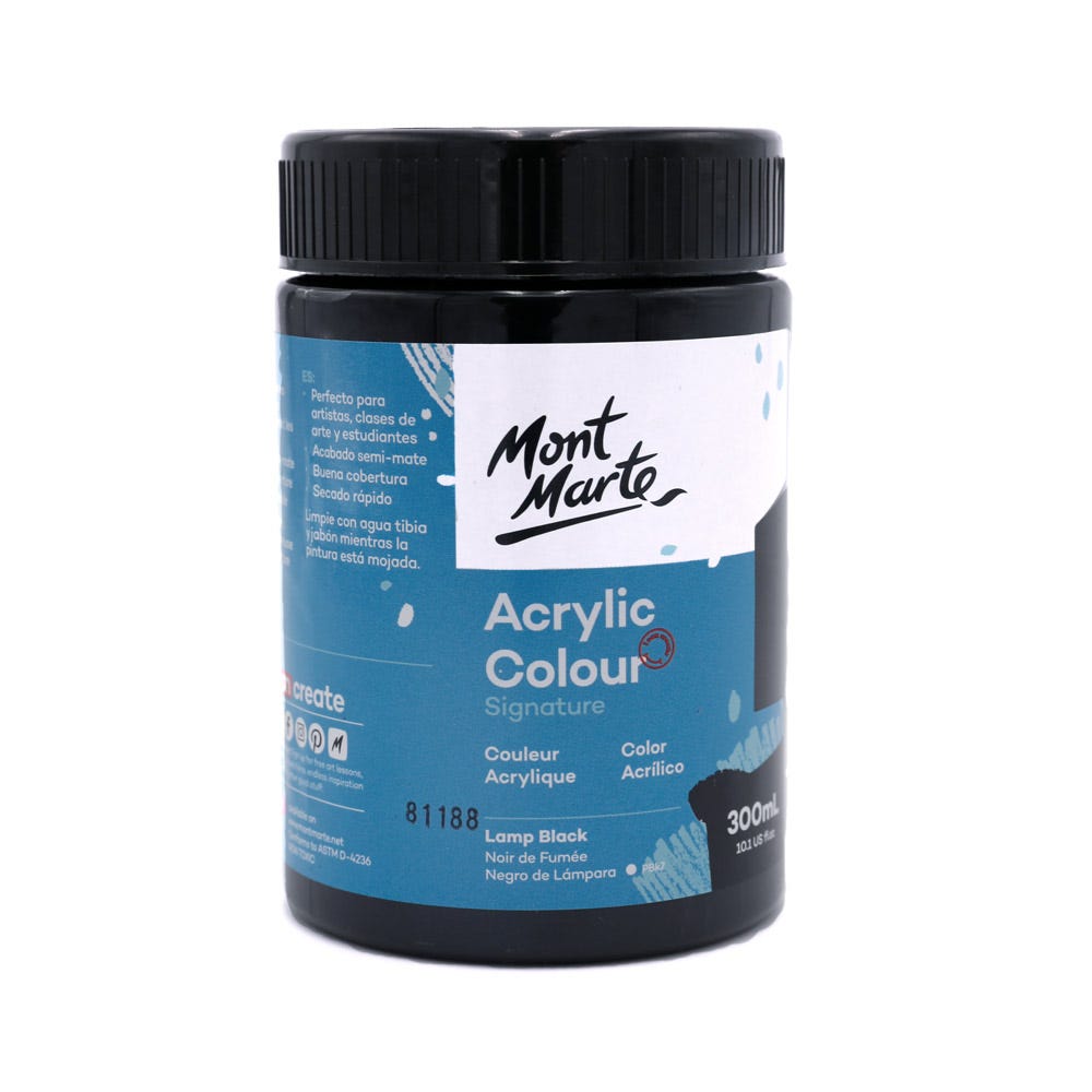 Acrylic Colour Paint Signature 300ml (10.1 US fl.oz) - Lamp Black ...
