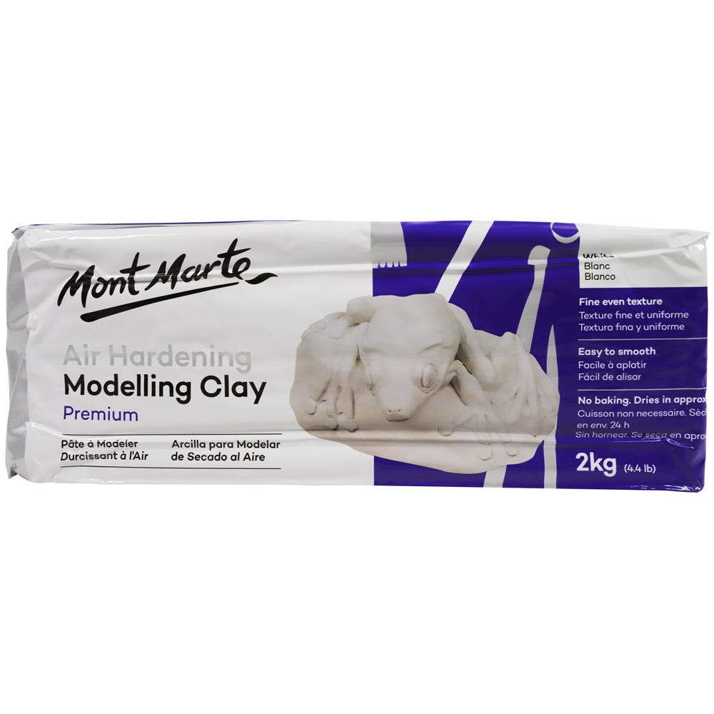 Air Hardening Modelling Clay Premium - White 2kg (4.4lb) – Mont Marte ...