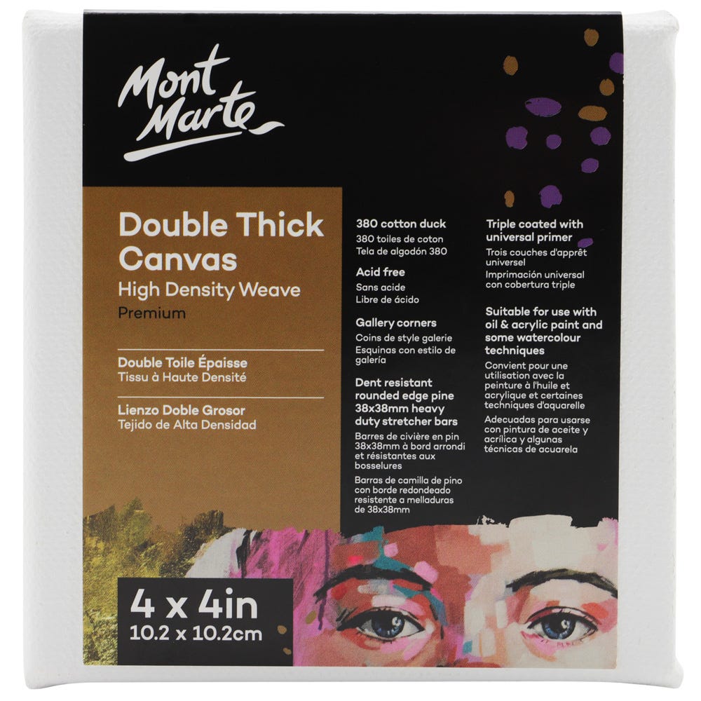 Double Thick Canvas Premium 10.2 x 10.2cm (4 x 4in) – Mont Marte Global