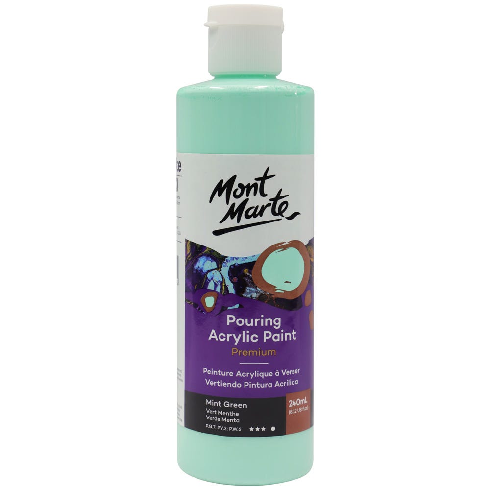 Pouring Acrylic Paint Premium 240ml (8.12 US fl.oz) - Mint Green – Mont ...